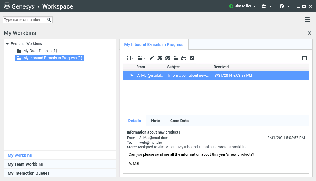 Documentation:IW:User:UsingWorkbins:8.5.1 - Genesys Documentation