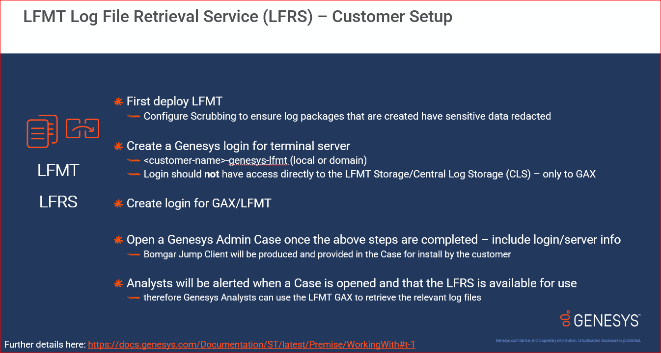 Documentation:ST:DeploymentGuide:LFRS:current - Genesys Documentation