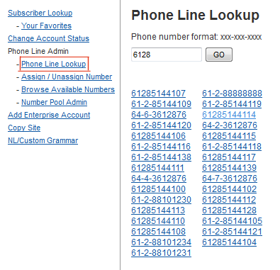 Search For Telephone Numbers