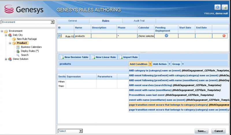 Documentation:GWE:Developer:CreateaRulesPackage:8.5.2 - Genesys Documentation